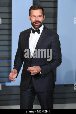 Ricky Martin arrives at the Vanity Fair Oscar Party on Sunday, March 4 ...