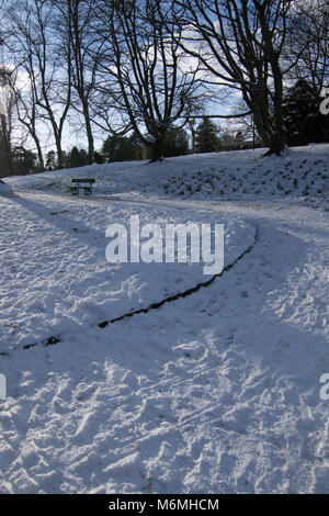 A snow scene in Harrogate town centre from Montpellier Hill,North ...