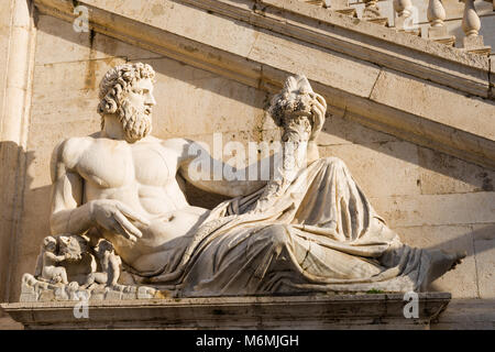 Tiber River God sculpture at Capitoline museums Rome, Italy Stock Photo ...