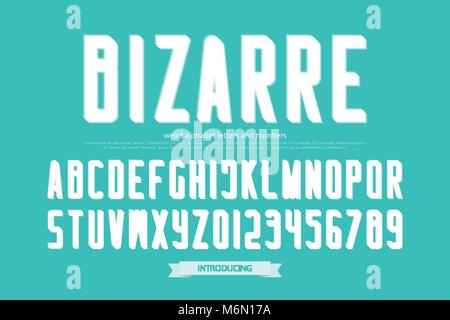 weird style alphabet letters and numbers. vector, bizarre font type ...