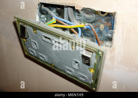 Dangerous electrical plug socket Stock Photo - Alamy