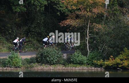 Marathon Bike ride, Multiple riders in countryside Stock Photo - Alamy