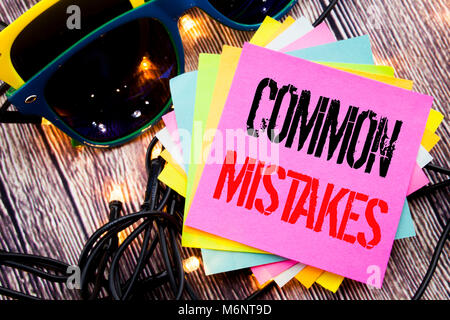 Word writing text Common Mistakes. Business photo showcasing lot of ...