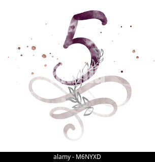 Numeral 5, five, isolated on white background, 3d render Stock Photo ...