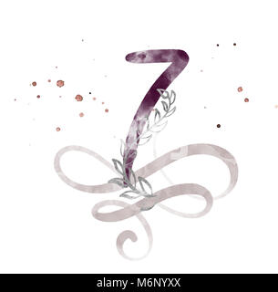 Numeral 7, seven, isolated on white background, 3d render Stock Photo ...