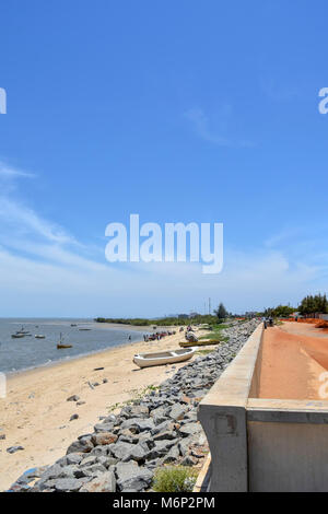 View of a beach in Maputo, the capital city of Mozambique situated on a ...