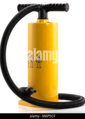 Manual air pump for inflating airbeds, beach balls etc Stock Photo - Alamy
