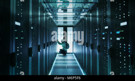 Hacker With Laptop Connects to Rack Server and Steals Information from ...