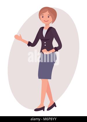 Cartoon character design female bank receptionist office lady in Stock ...