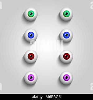 Set of eyeballs. Colored Eye icon isolated. Vector eyes. Vector ...