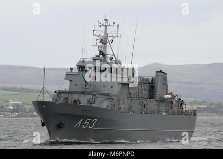 LNVS Virsaitis (A53), a Vidar-class support vessel of the Latvian Navy ...