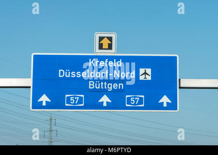 German autobahn motorway exit sign, Ausfahrt, Germany Europe Stock ...