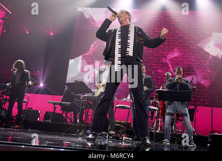 Bonn, Germany. 06 March 2018: US singer David Hasselhoff singing during ...