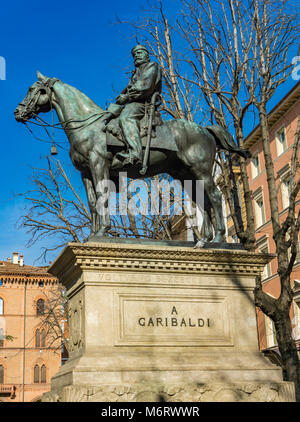 Bologna, Italy. Monument to General Giuseppe Garibaldi, leader in the ...