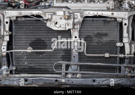 Old aluminum car radiator closeup Stock Photo - Alamy