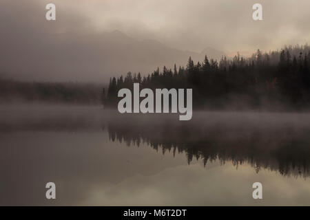 Beautiful water reflection in Jasper National Park in Canada Stock ...