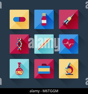 Medical application icons set, simple style Stock Vector Image & Art ...