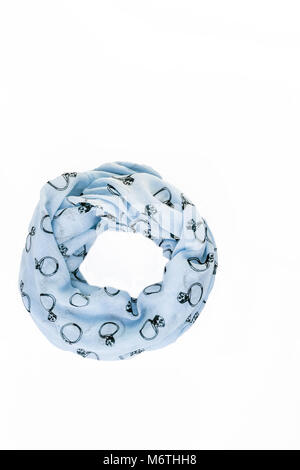 colored with trendy pattern ring scarf-snood, isolated on white ...