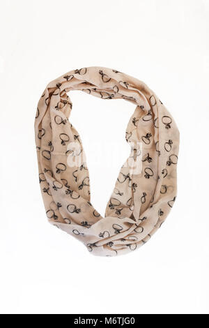 colored with trendy pattern ring scarf-snood, isolated on white ...