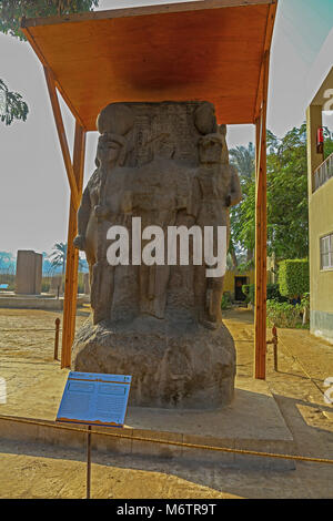 The Triad of Memphis, Ptah (in the middle), Sekhnet (on the right) and ...