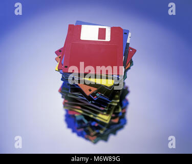 many magnetic diskettes for personal computer data storage in black and ...