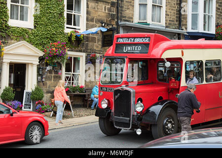 An old Bristol bus at the 1940's weekend at Leyburn in North Yorkshire ...