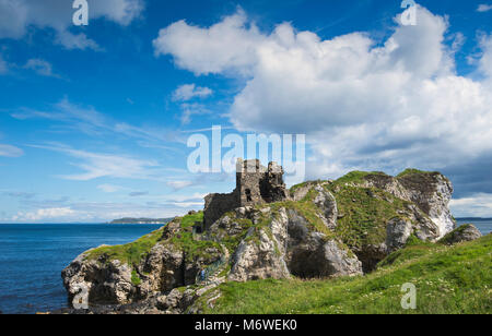 The ruins of Kinbane Castle on the Causeway Coast, County Antrim ...