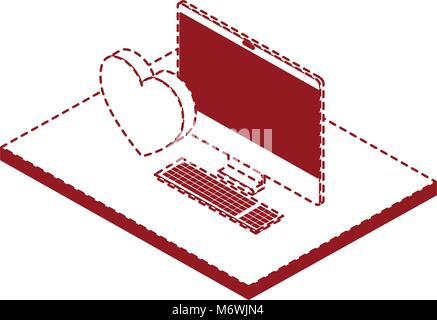 computer desktop with heart isometric icon Stock Vector Image & Art - Alamy