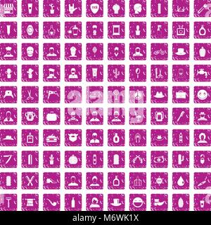 100 barber icons set grunge sapphire Stock Vector Image & Art - Alamy