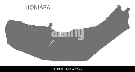 Vector map Solomon islands and Honiara. Country and capital. Isolated ...