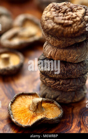 Mushrooms on wood Stock Photo - Alamy