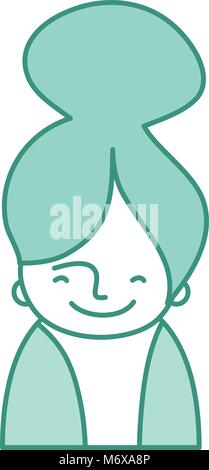 duo color avatar woman head with hairstyle design vector illustration ...