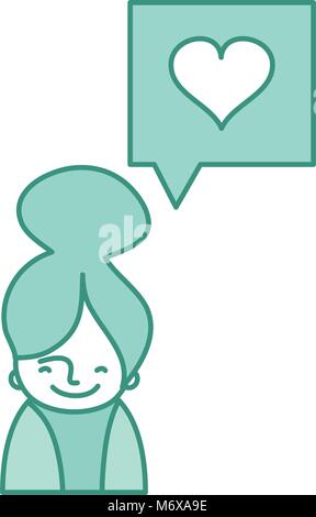 duo color avatar woman head with hairstyle design vector illustration ...