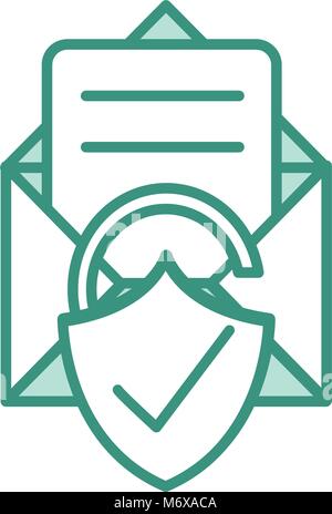 duo color letter message with padlock good security vector illustrtion ...