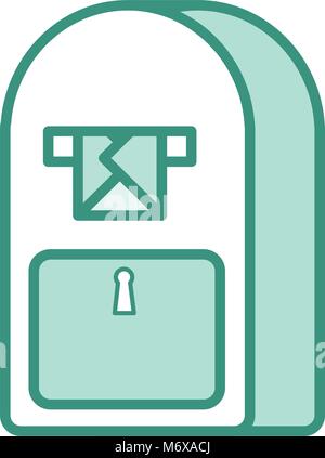 duo color correspondence mailbox with post letter message vector ...