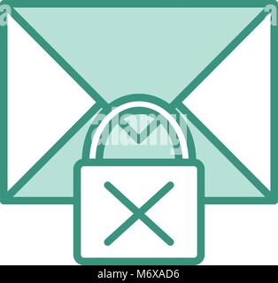 duo color letter message with padlock good security vector illustrtion ...