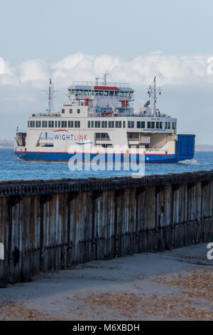 Crossing the Solent from Lymington to Yarmouth on the isle of Wight ...