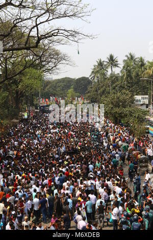 Bangladesh Nationalist Party (BNP) supporters shout slogans during an ...
