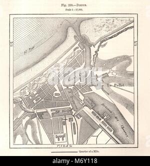 DIEPPE. Vintage town city map plan. Seine-Maritime, 1920 Stock Photo ...