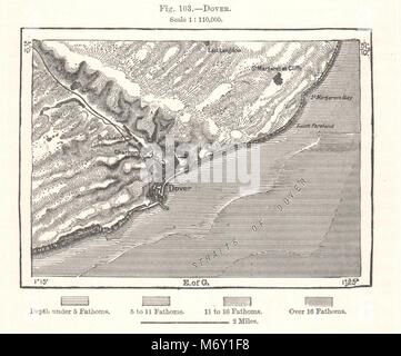 Map Of Dover 1885 Stock Photo - Alamy