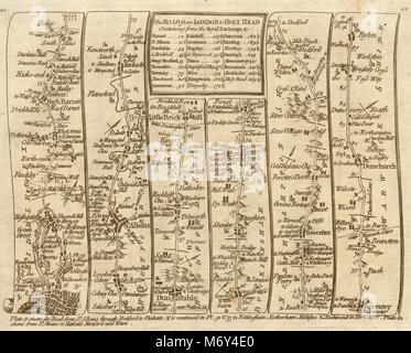 London - St Albans - Dunstable - Towcester. GARDNER road map #21 1719 ...