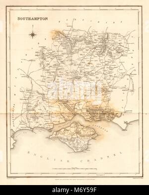 Antique county map of 'Southampton' (HAMPSHIRE). Creighton, Walker ...