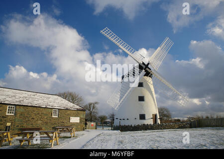 Llynnon Windmill in winter, Llanddeusant, Anglesey, North Wales, United ...
