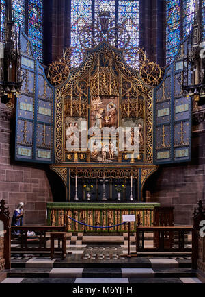 A stained glass window by A. L. Moore depicting The Lamb of God ...