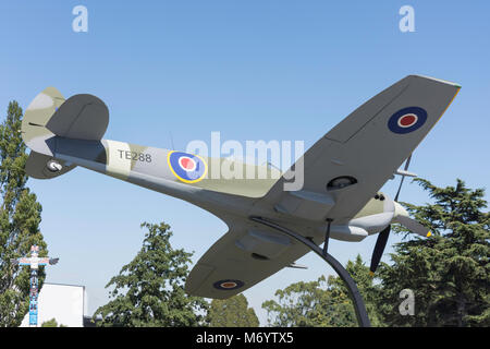 World War II Spitfire aircraft in Makoanyane Square, Kingsway, Maseru, Maseru District, Kingdom ...