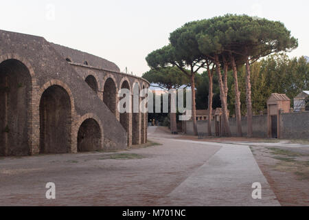 Amphiteater in the archaeological site of Pompeii in Italy Stock Photo ...