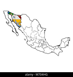 Symbol Map of the State Sonora (Mexico) showing the territory with a ...
