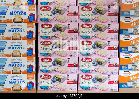 Boxes of Passover matzos for sale inside the Stop & Shop supermarket in ...