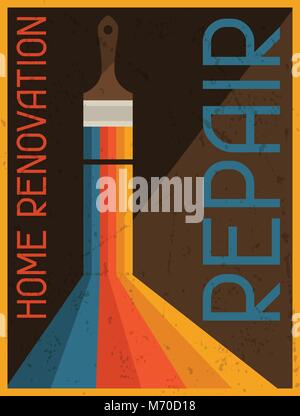 Home repair and home renovation poster template of handyman work tools ...