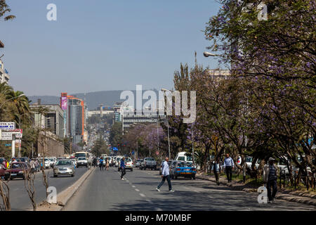 A View Up Gambia Street Towards Churchill Avenue, Addis Ababa, Ethiopia ...